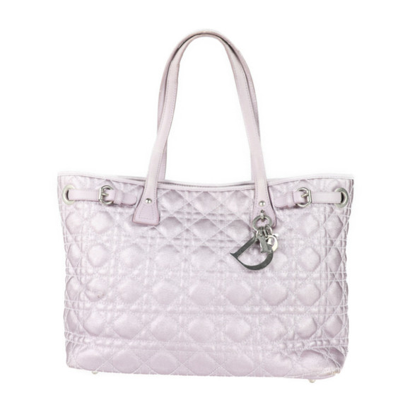Dior | Bags | Christian Dior Lady Tote Bag Coated Canvas Leather Light ...